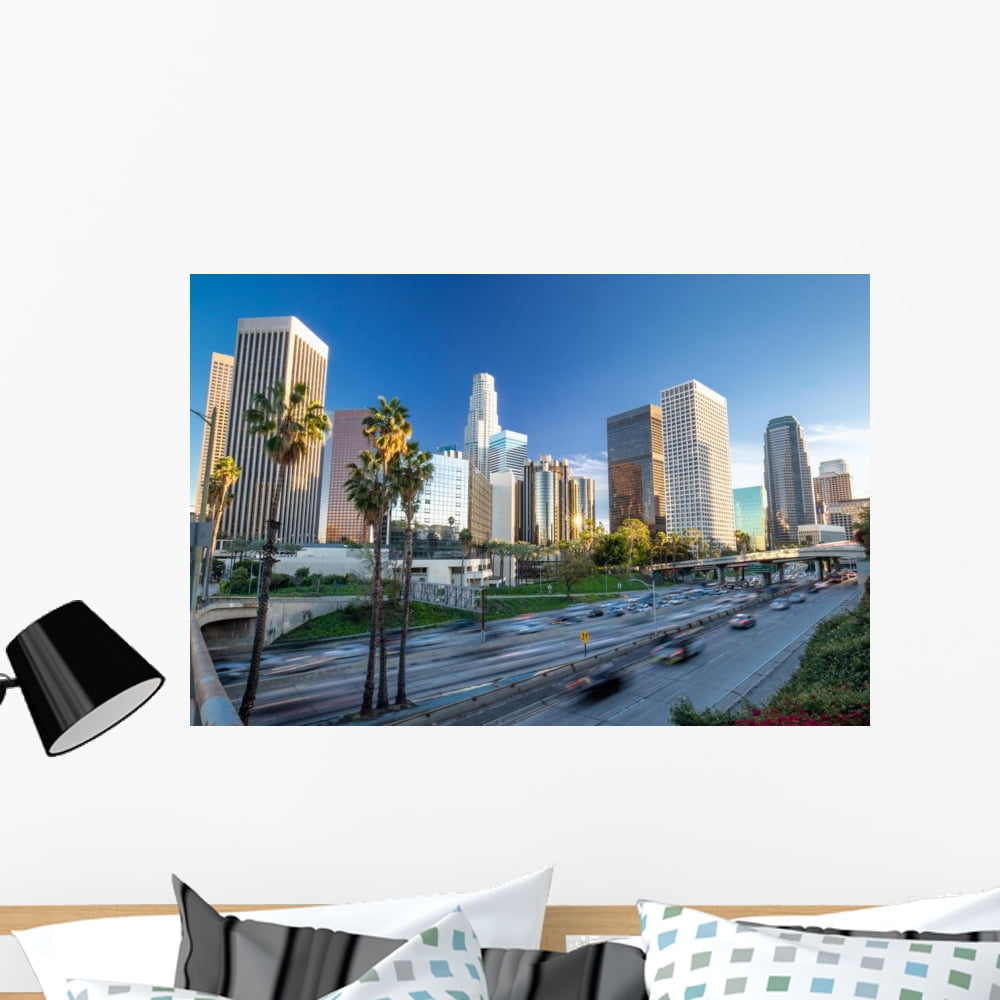 Los Angeles Downtown Buildings Wall Mural Decal Sticker, Wallmonkeys ...