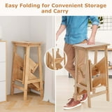 Costway 3 Tier Step Stool 3 in 1 Folding Ladder Bench Storage Shelf ...