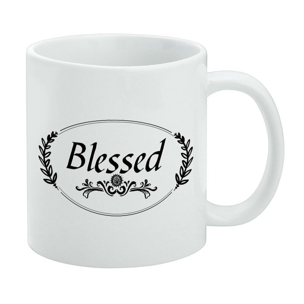 Blessed Halo On Black White Mug - Walmart.com