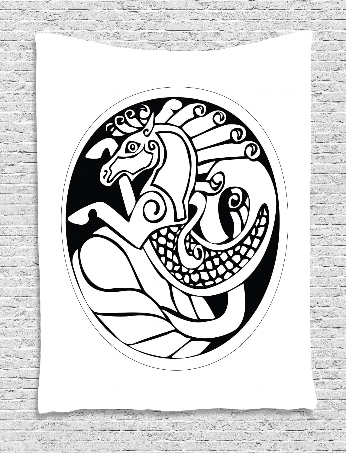 Celtic Tapestry, Druidic Astronomical Symbol of Unicorn Water Horse in ...