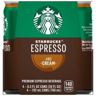Starbucks Doubleshot Light Espresso & Cream, 6.5 fl oz, 12 Can Caffeine ...