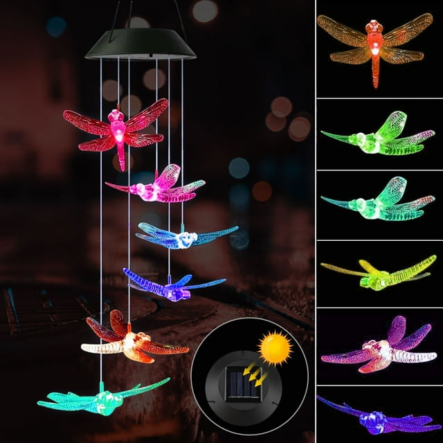 Wind And Solar Solar LED Wind Chime – Color Changing Lantern, 33 Inch ...