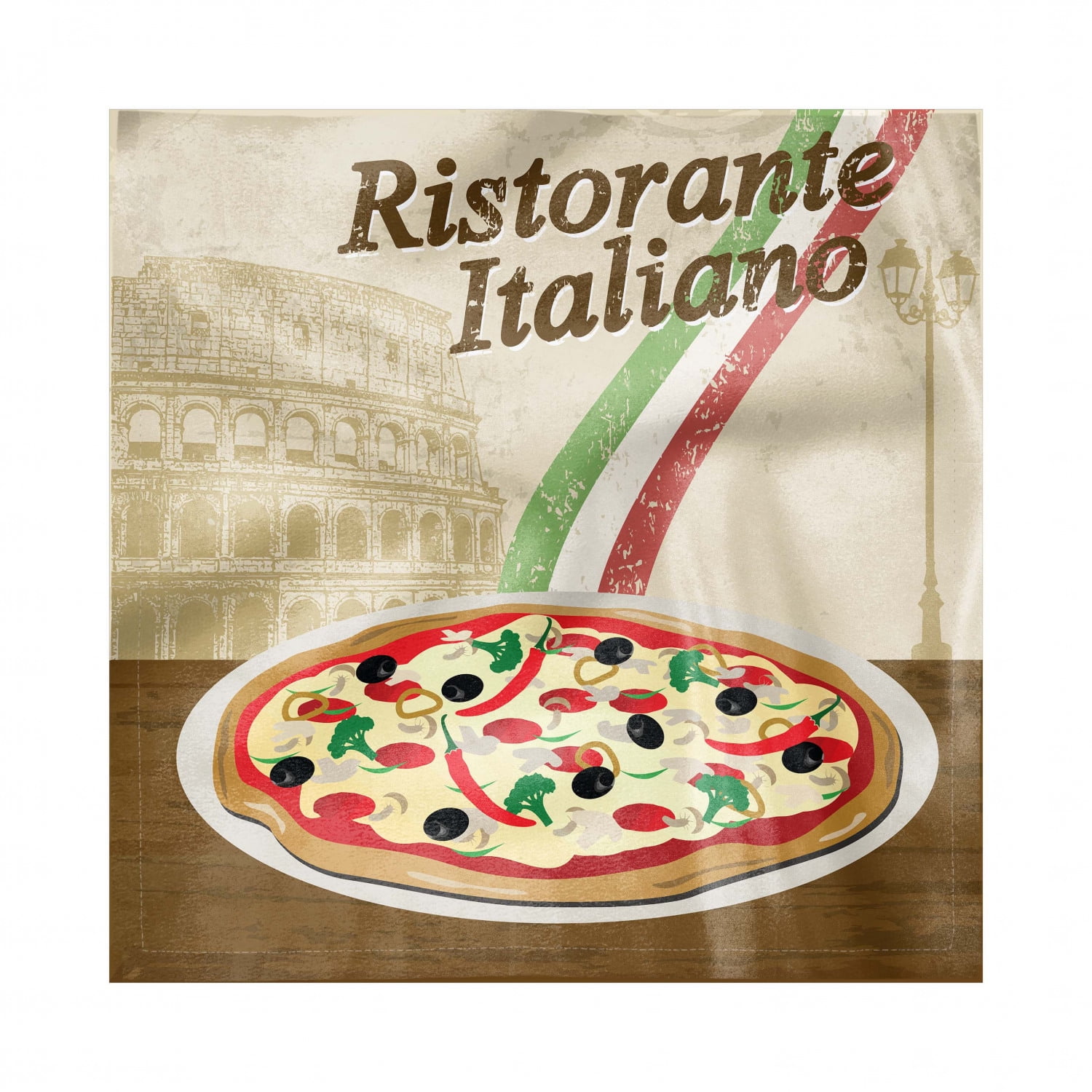 Pizza Decorative Satin Napkins Set of 4, Ristorante Italiano Concept ...