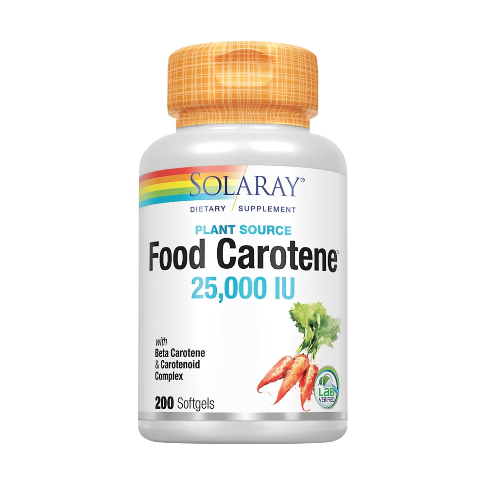 Solaray Food Carotene, Vitamin A as Beta Carotene 25000IU | Carotenoids ...