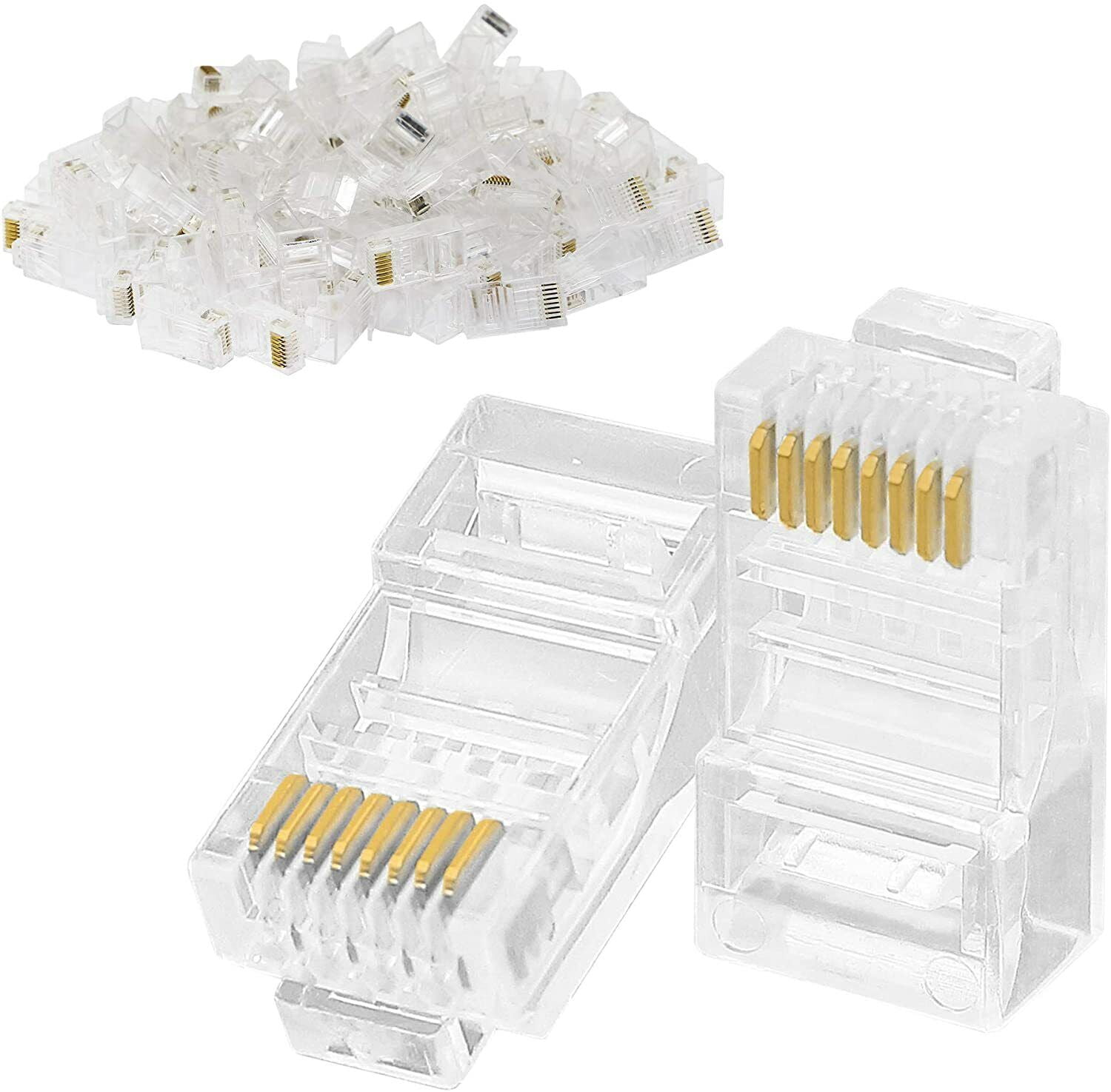 Cat5e Modular RJ45 Cat 5E Ethernet Cable Connector Plug Crystal Head ...