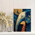 Blue Gold Elephant Giraffe Canvas We Love You To The Moon And Back Boys ...
