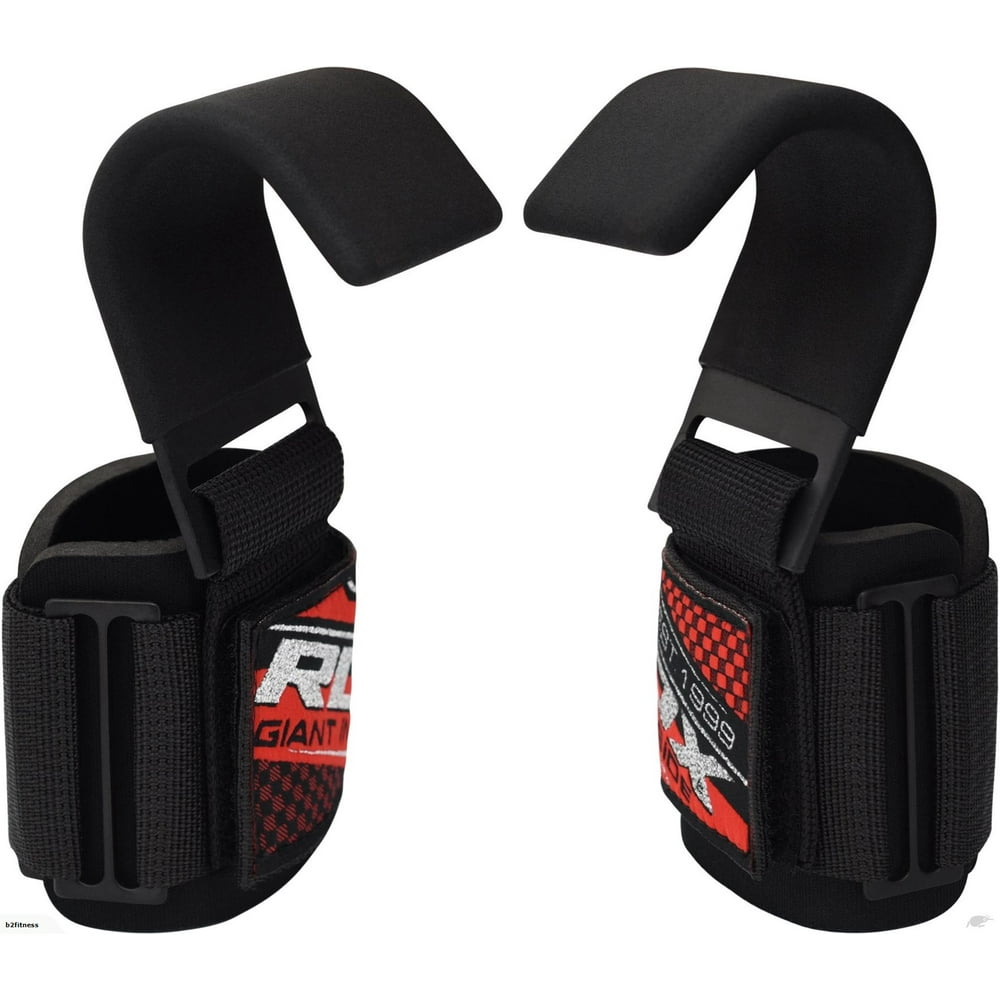RDX Pro Gym Weight Lifting Hook With Wrist Strap Support - Walmart.com ...