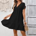 Aellinatey Formal Dresses for Women Spring Short Sleeve Casual V Neck ...