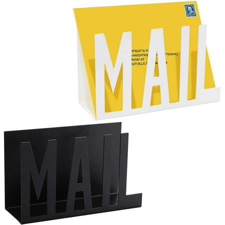 2 Pack Metal Desktop Cutout Mail Letter Holder, Modern Cutout Desktop ...
