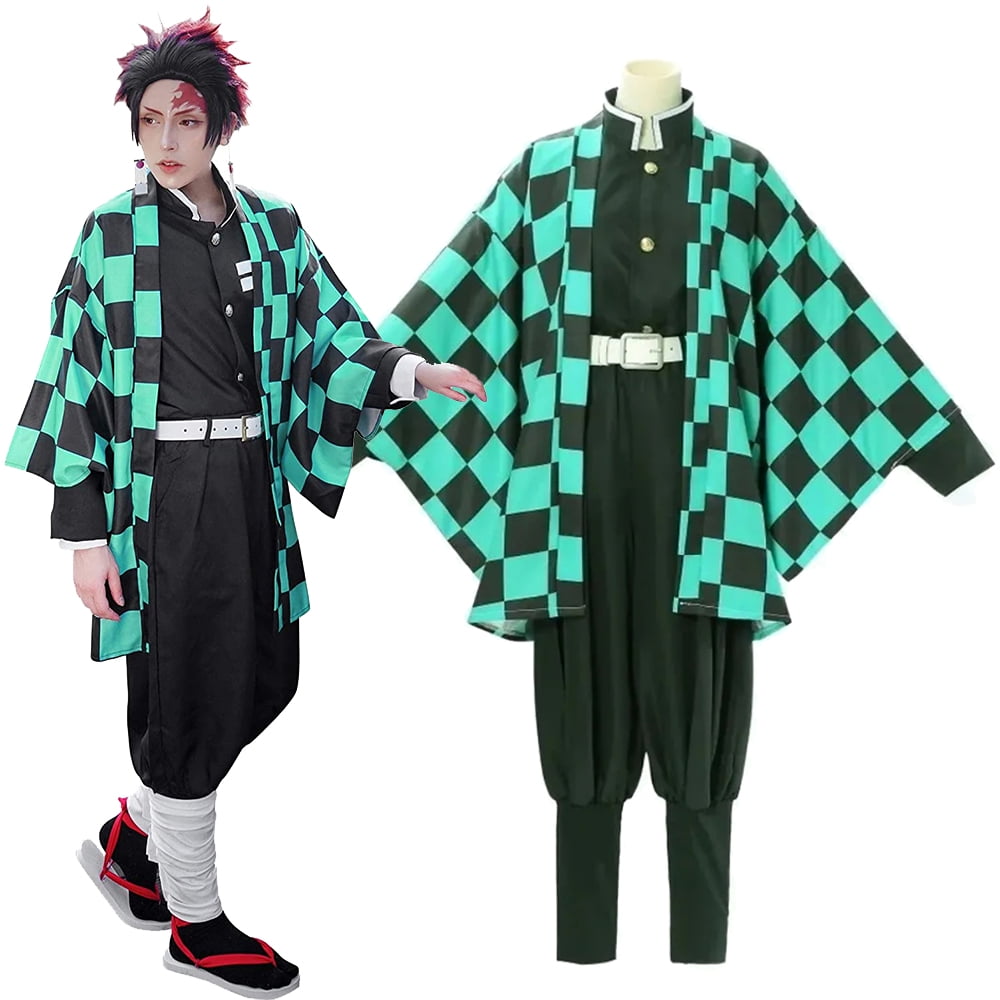 Buy Men Kimono Demon Slayer Outfit Cosplay Costume Online at Lowest ...