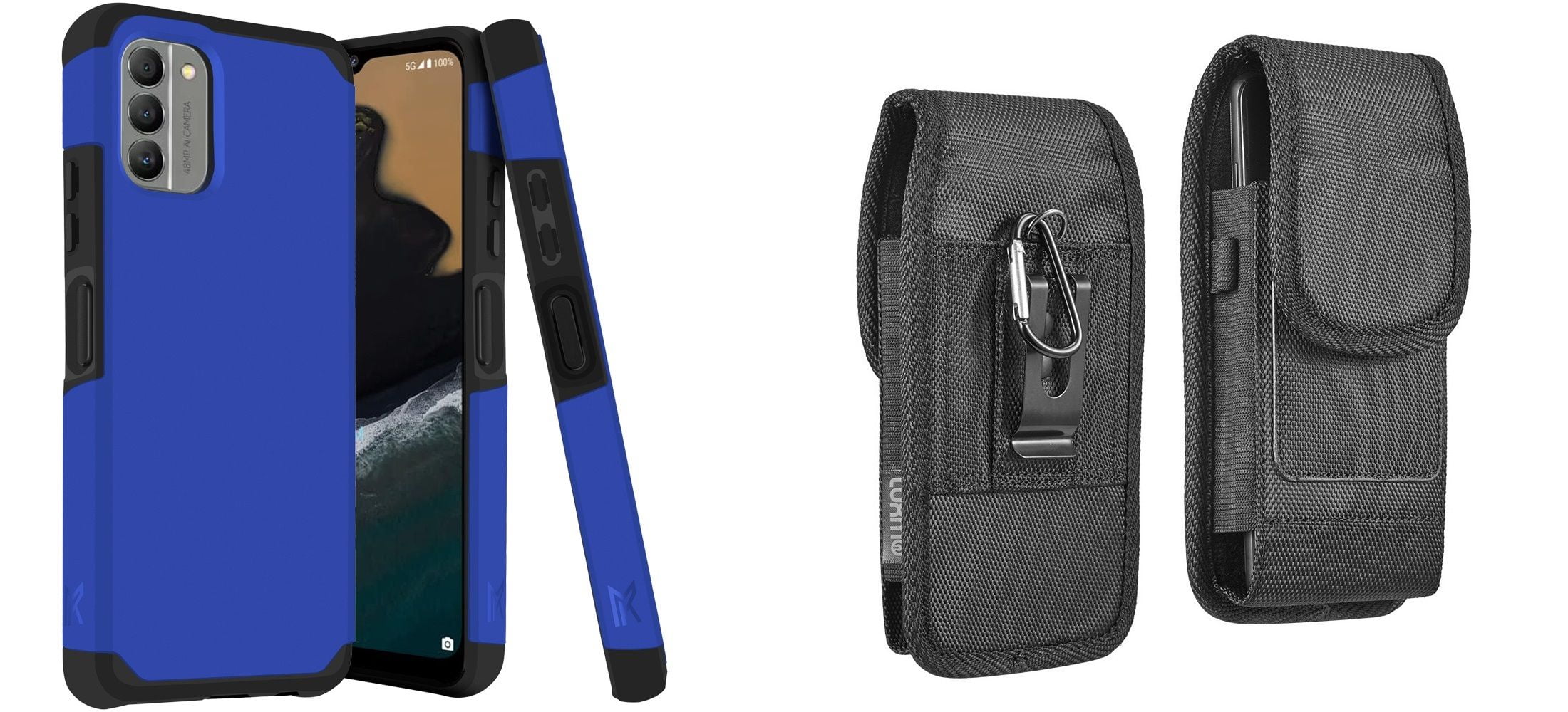 MK Armor Case for Nokia G400 5G and Vertical Nylon Belt Holster Pouch ...