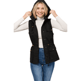 PacificPlex Womens Sleeveless Hooded Cargo Utility Vest, Large, Black ...