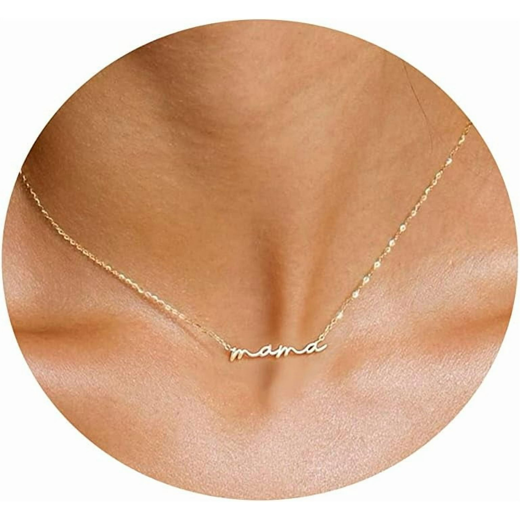 Click here for Biwat-18k Gold Plated Mama Necklace Mothers Day Le... prices