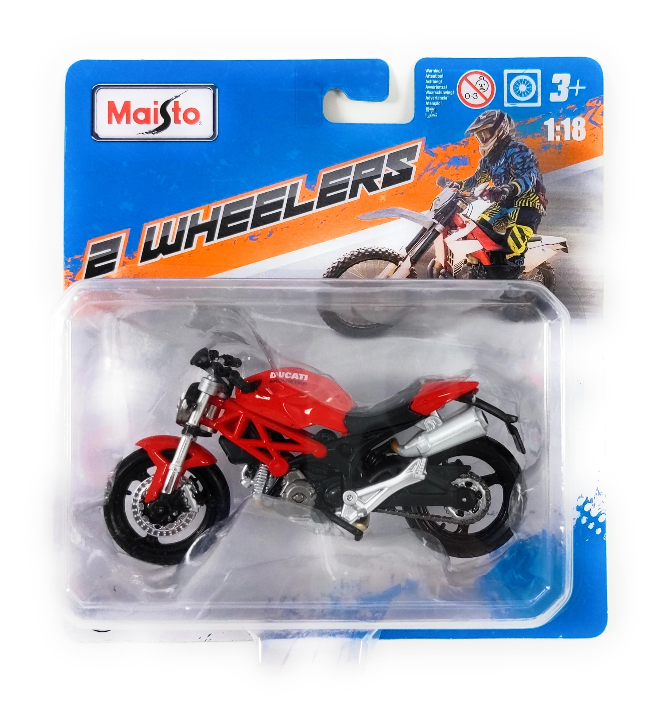 Maisto 2 Wheelers Ducati Monster 696 Red and Black Motorcycle 1:18 ...