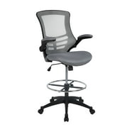 Scranton & Co Faux Leather Mesh Drafting Stool in Gray - Walmart.com