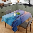 Blue Gradient Water Ripple Table Cloth 60x84in, Waterproof Rectangle ...