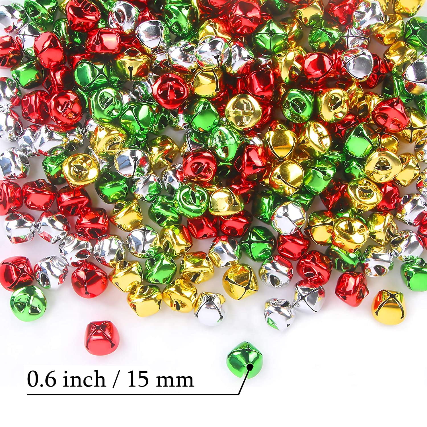 200 Pieces Jingle Bells 3/5Inch Craft Bell Bulk for Christmas Home and ...