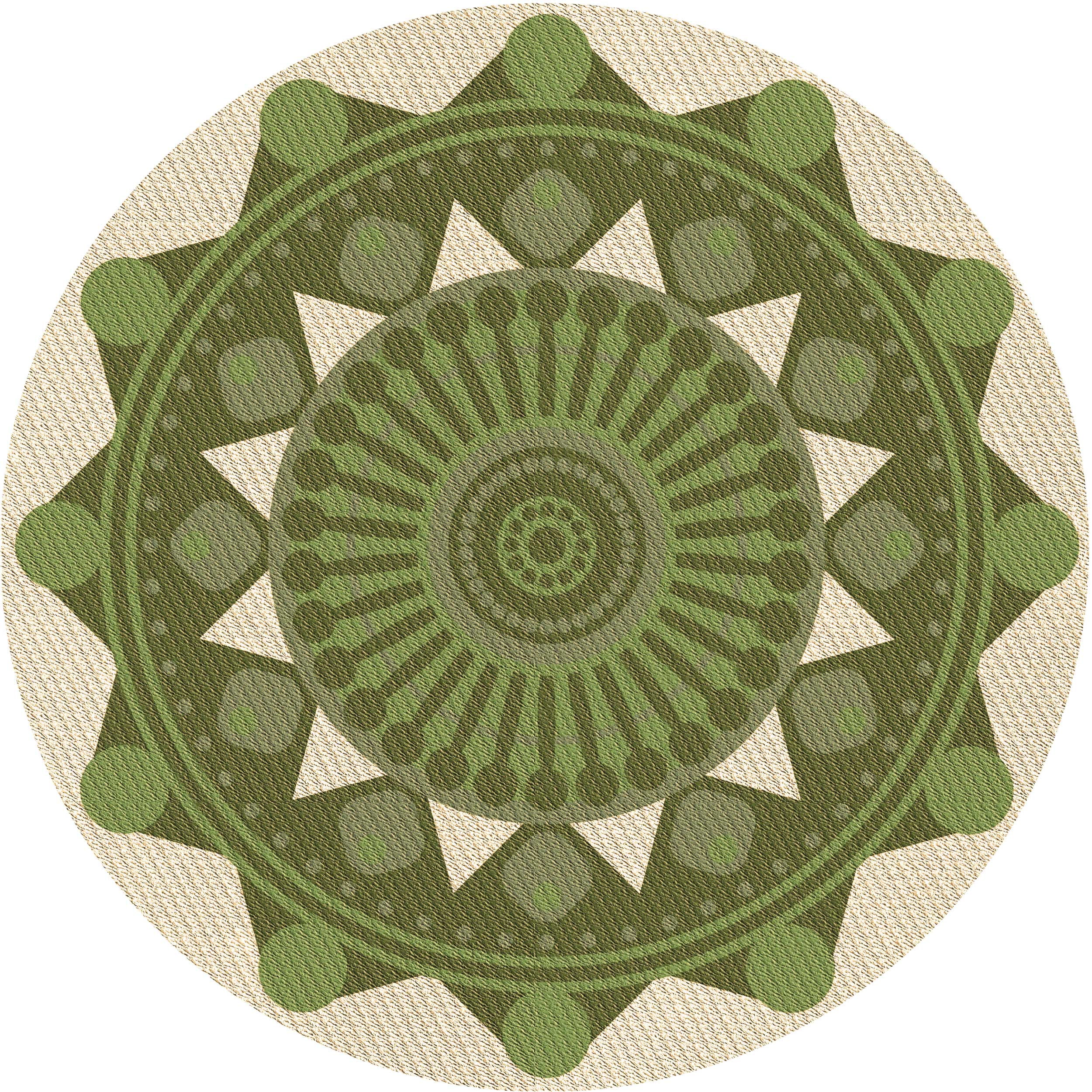 Ahgly Company Machine Washable Indoor Round Transitional Olive Green ...