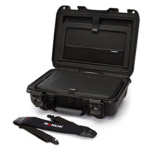 923 WATERPROOF HARD CASE W/LAPTOP KIT, W/STRAP - BLACK, INTERIOR: 16.7 ...