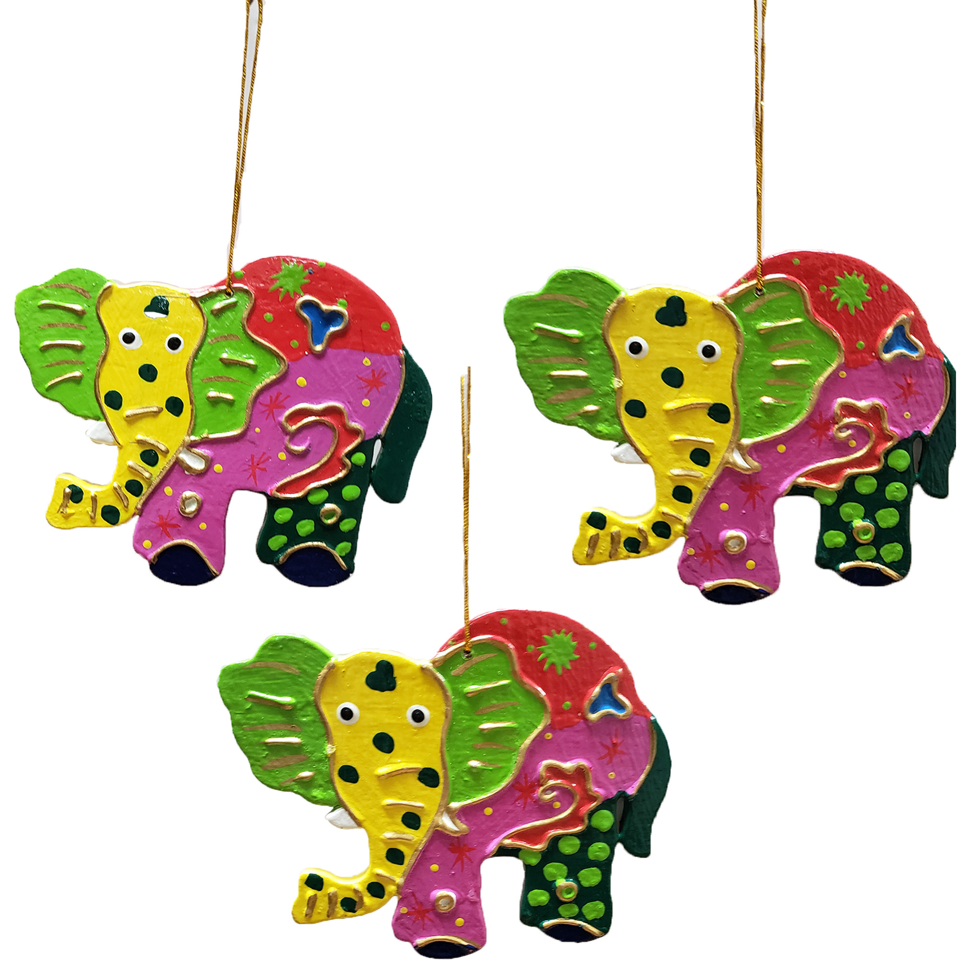 Crazy Art Elephant Hanging Ornament Décor Brightens Any Christmas Tree ...