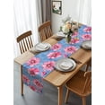 Burlap Table Runner 90 Inches Long, Watercolor Pink Blooming Flowers on ...