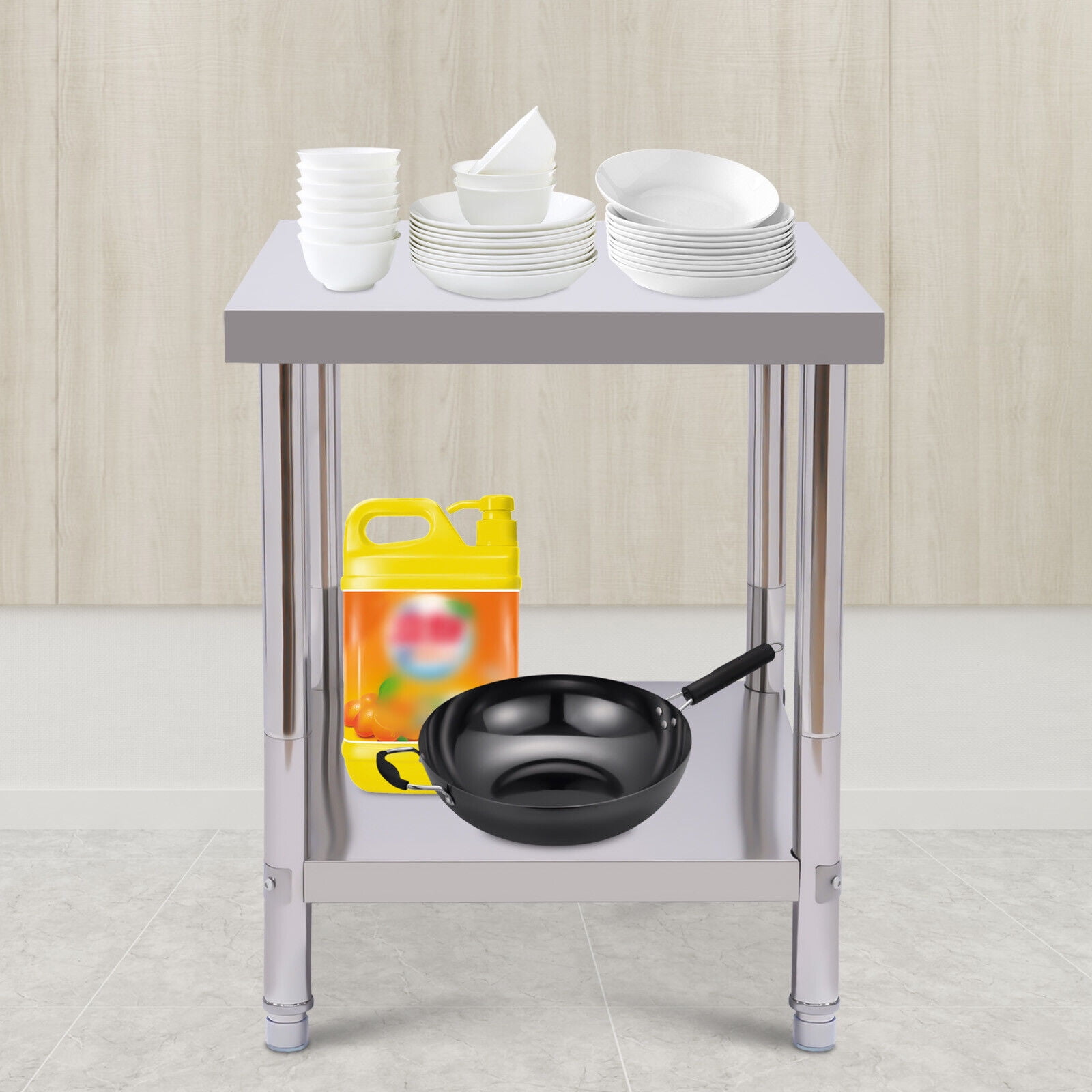 24"X18" Kitchen Work Table Stainless Steel Food Prep Table w ...