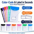 11 Hole Expanding File Pockets, Plastic Binder Folders, Snap Closure ...