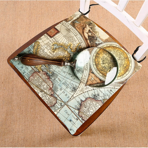 YKCG Ancient World Map Seat Cushion Chair Cushion Floor Cushion Twin ...