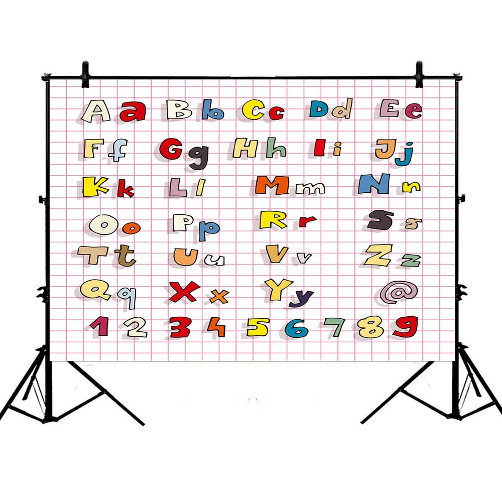 YKCG 7x5ft Hand Drawn Alphabet ABC with Shadows and Colors Photography ...