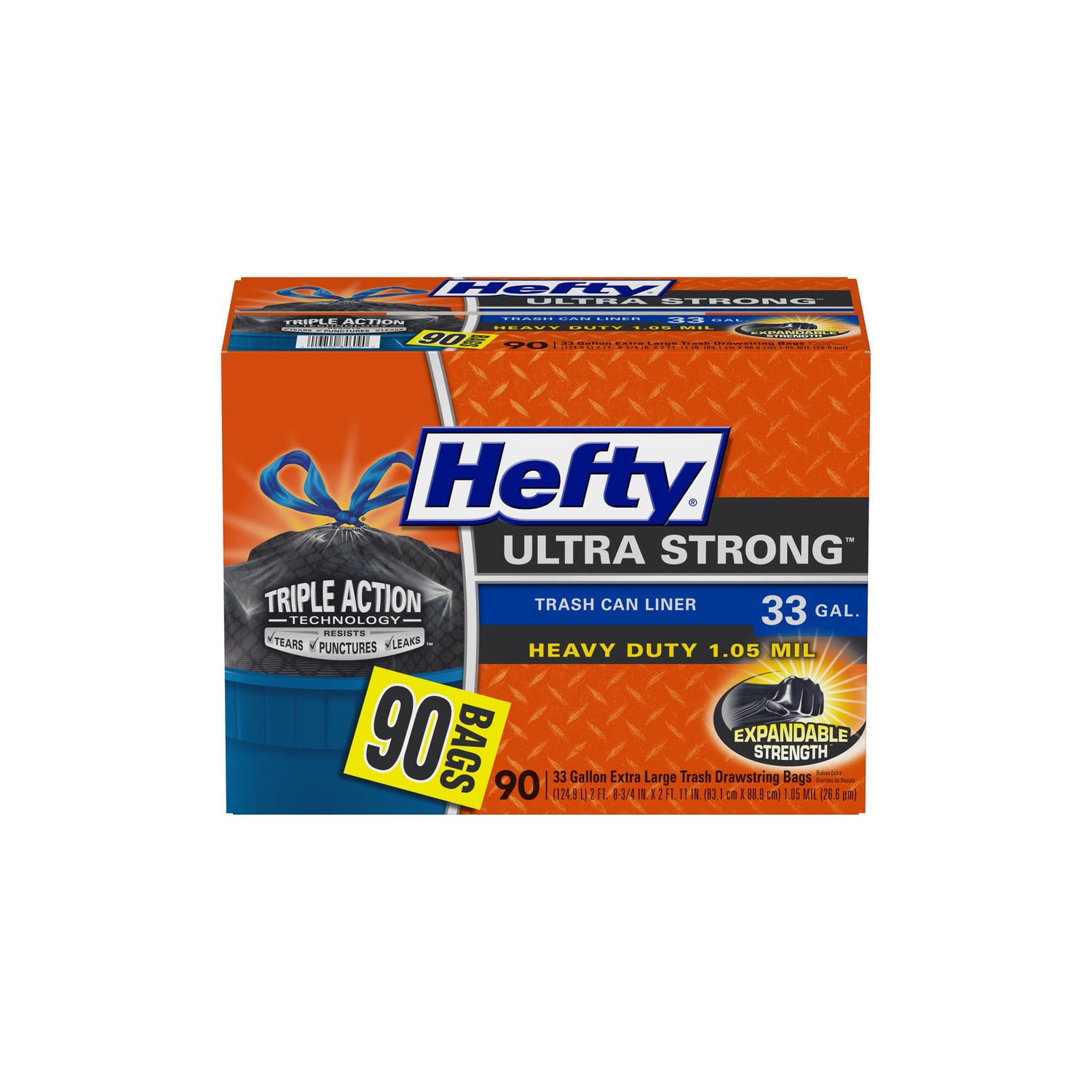 Hefty Ultra Strong 33-Gallon Trash Bags (90 ct.) - Walmart.com
