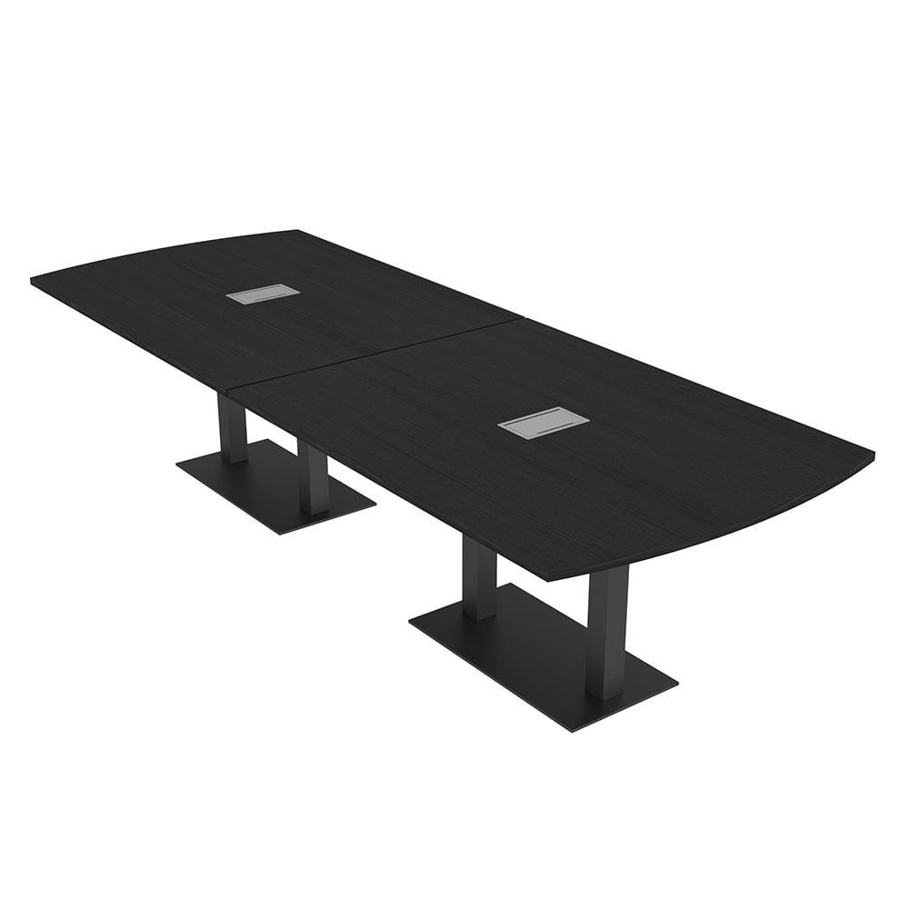 12' Modular Arc Rectangle Conference Table w/Electric And Square Bases ...