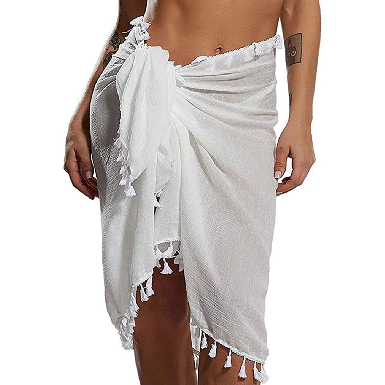 Beach Sarong Pareo Womens Semi-Sheer Swimwear Cover Ups Short Skirt ...