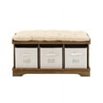 Woven Paths Storage & Tufted Bench, Reclaimed Barnwood - Walmart.com