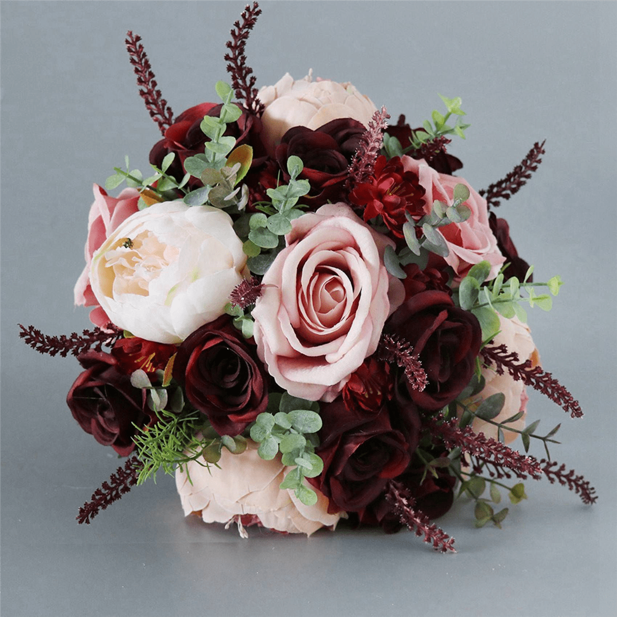 Click here for Unbranded 3x Burgundy Dusty Pink Bouquet - Champag... prices