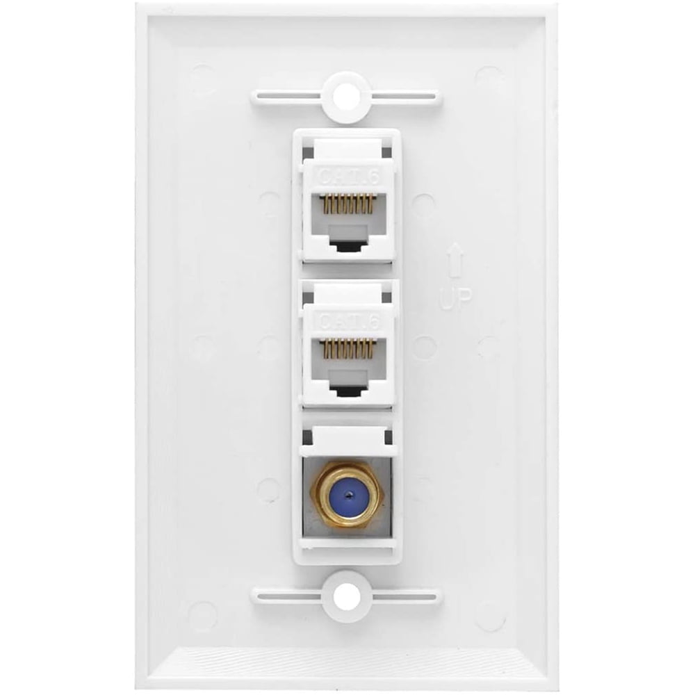 Click here for Unbranded Ethernet Coax Wall Plate 2 Port Cat6 Rj4... prices