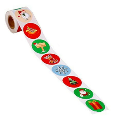 1 inch 500Pcs/lot Christmas Holiday Stickers Design DIY Roll Envelopes ...