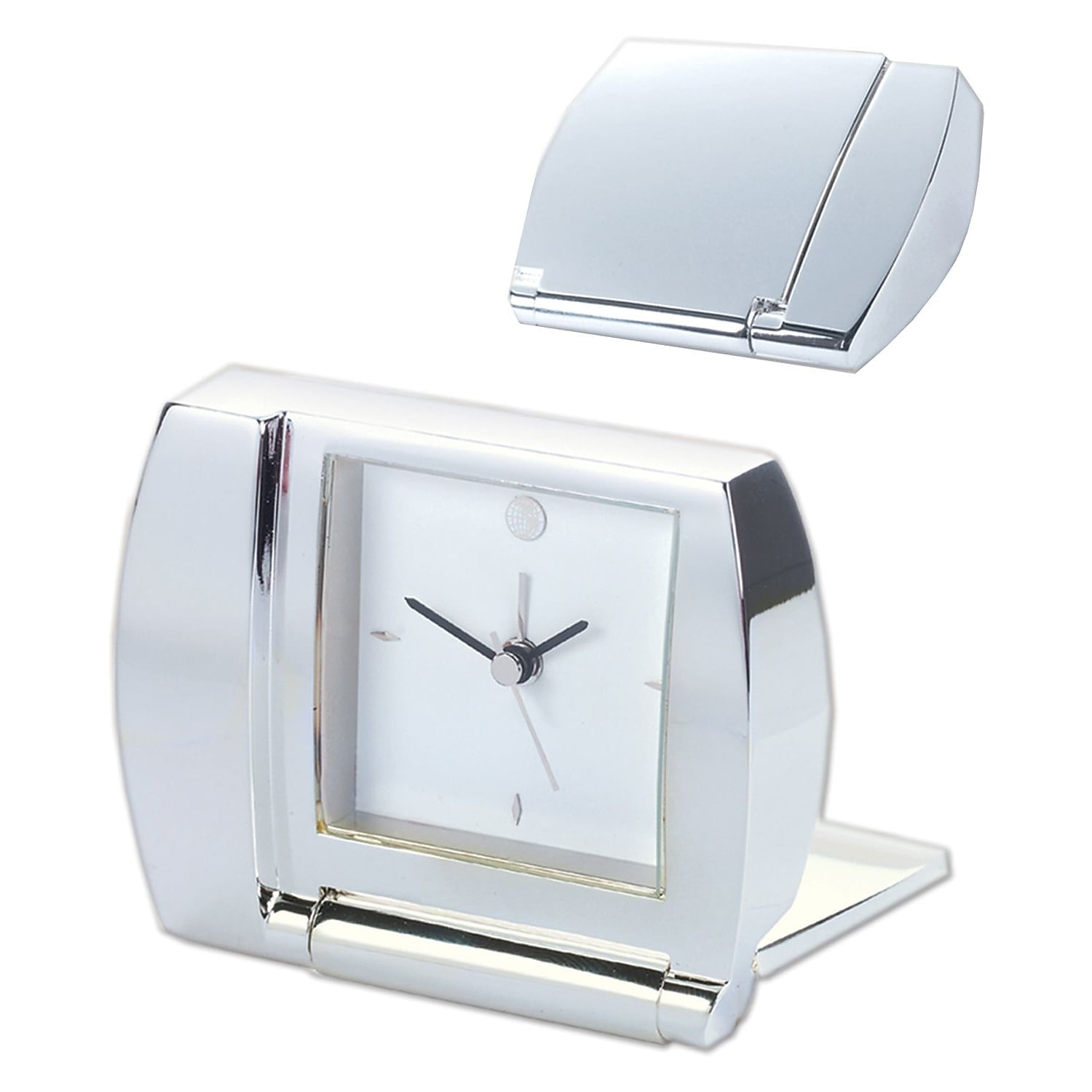 Natico 10-1365 Metal Analog Folding Alarm Clock Silver - Walmart.com