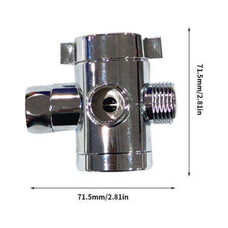 Hose Splitter 1/2 3-Way Plated Shower Tap Splitter 3-Way Tap Adapter ...