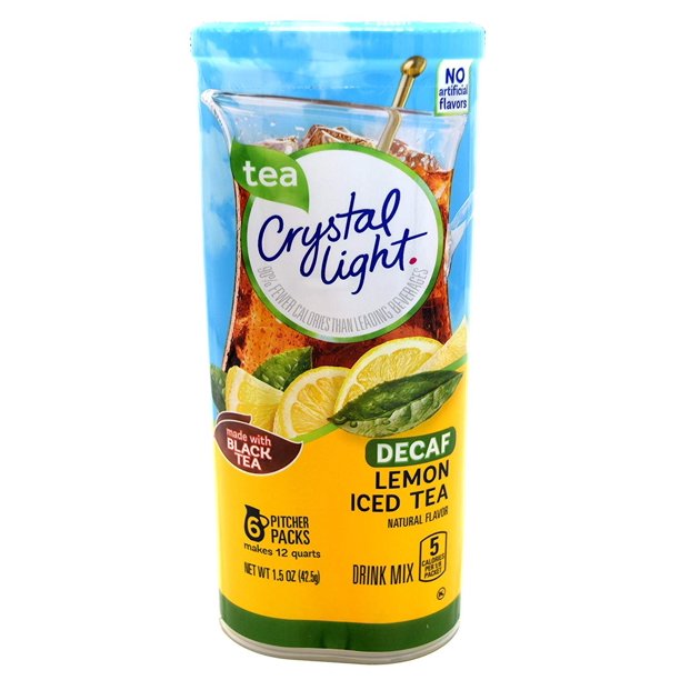 Crystal Light Decaf Iced Tea Drink Mix, Natural Lemon Flavor (12-Quart ...