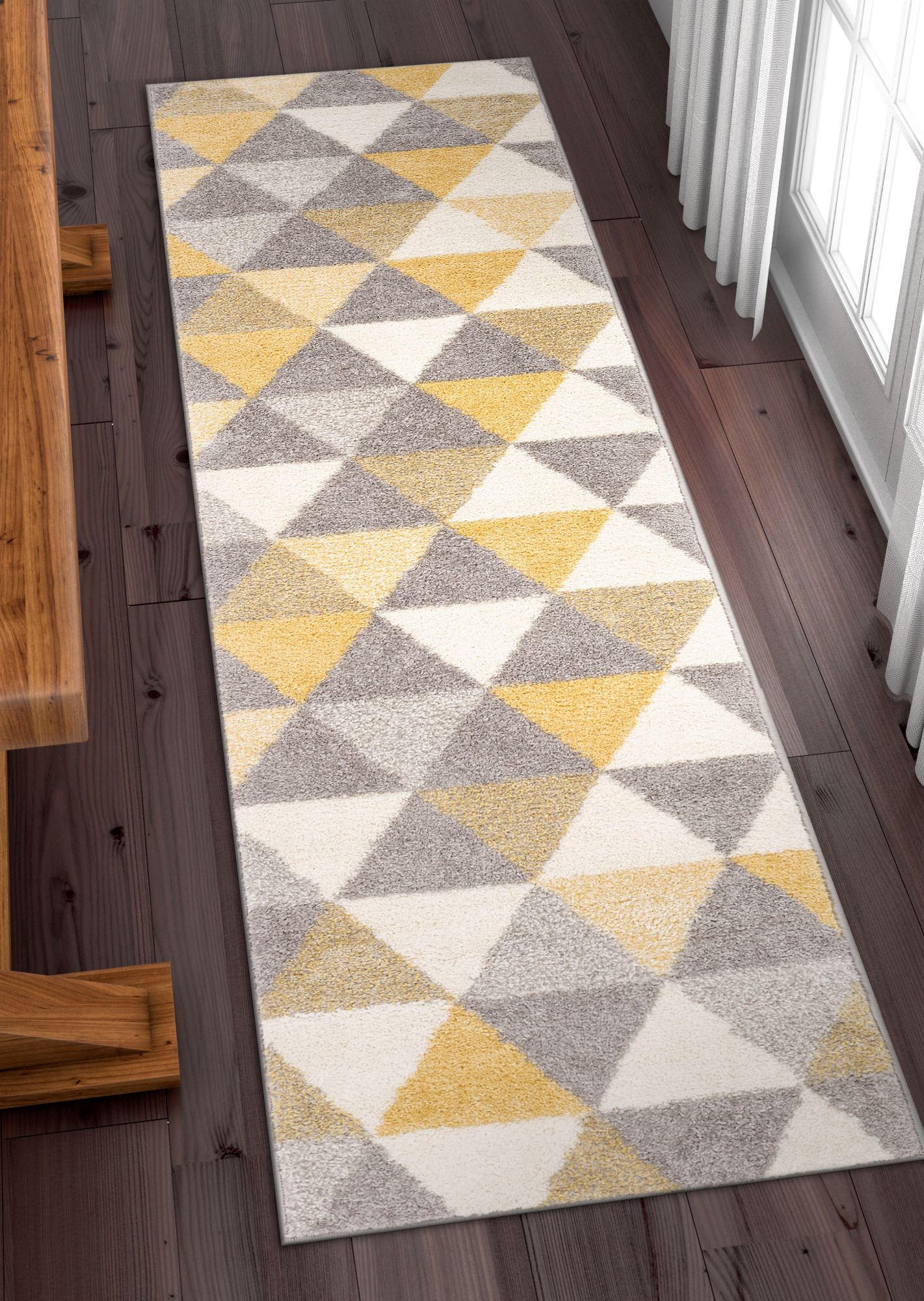 Well Woven Isometry Gold & Grey Modern Geometric Triangle Pattern 2' x ...