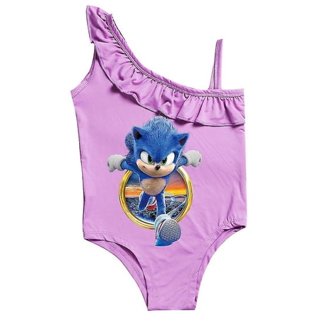 Kids Swimsuits Sonic The Hedgehog Graphic Girls One Piece Swimwear ...