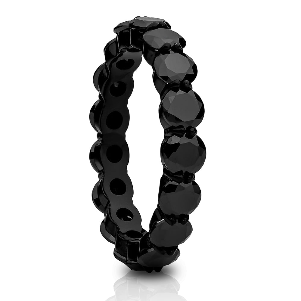 Eternity Wedding Ring,Titanium Wedding Ring,4mm Wedding Ring,Black Titanium Ring,Engagement Ring ...