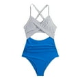 Ovticza One Piece Swimsuit For Women Sexy V Neck Cross Ruched Tummy