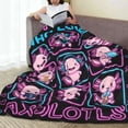 Axolotl Blanket Gift, Flannel Fleece Throw, Soft Cozy Neon Theme For ...