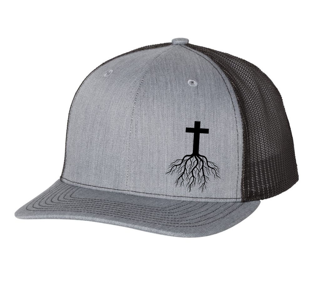 Christian Cross Roots Jesus Christ Mens Embroidered Mesh Back Trucker ...