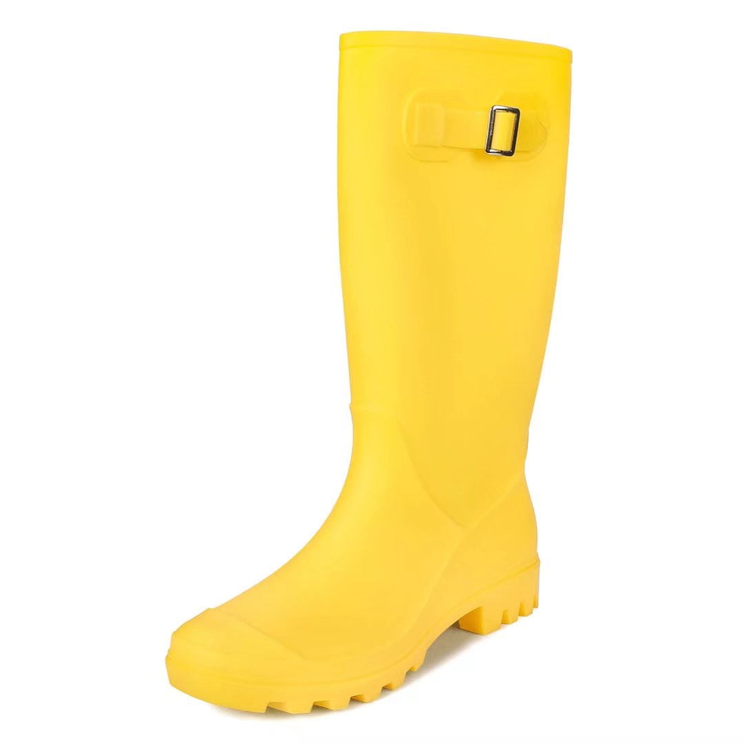 DKSUKO Women's Tall Rain Boots Waterproof Wellington Boots(6 B(M) US ...