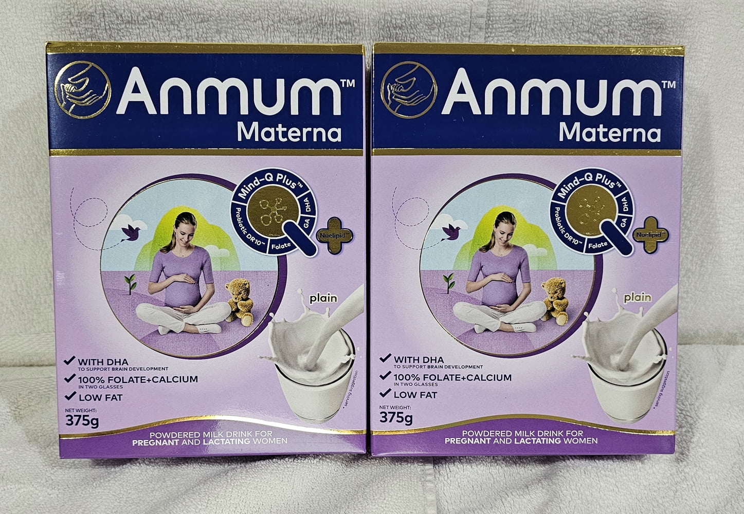 Anmum Materna Powdered Milk Drink for Pregnant and Lactating Women, Plain Flavor, 375 grams x2 ...