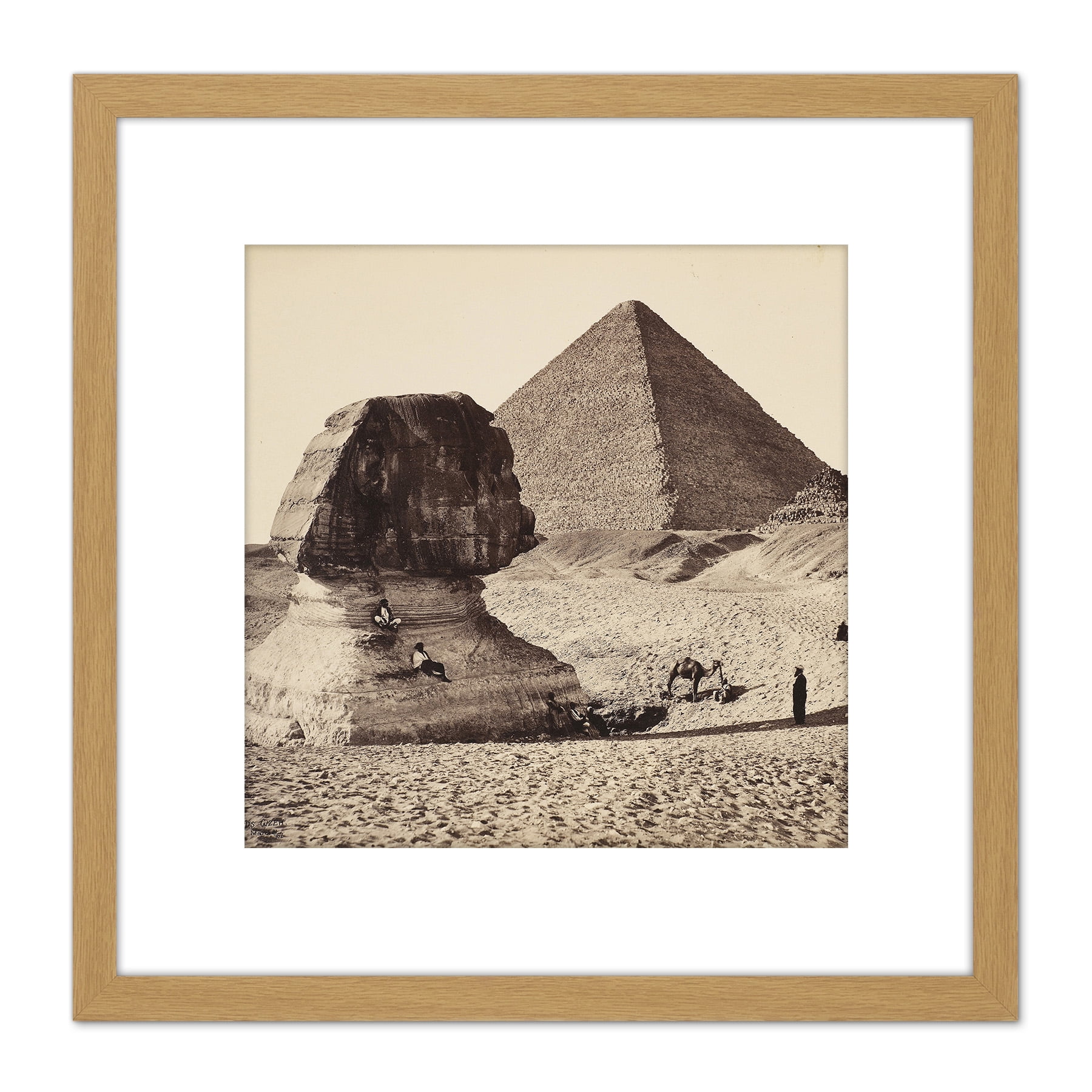 Francis Bedford Sphinx Great Pyramid Egypt 8X8 Inch Square Wooden ...