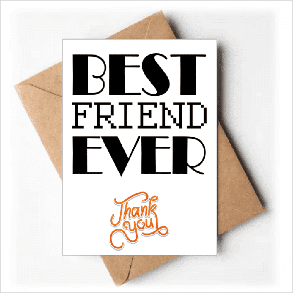 Best Friend Ever Quote Art Deco Fashion Thank You Cards Envelopes Blank ...