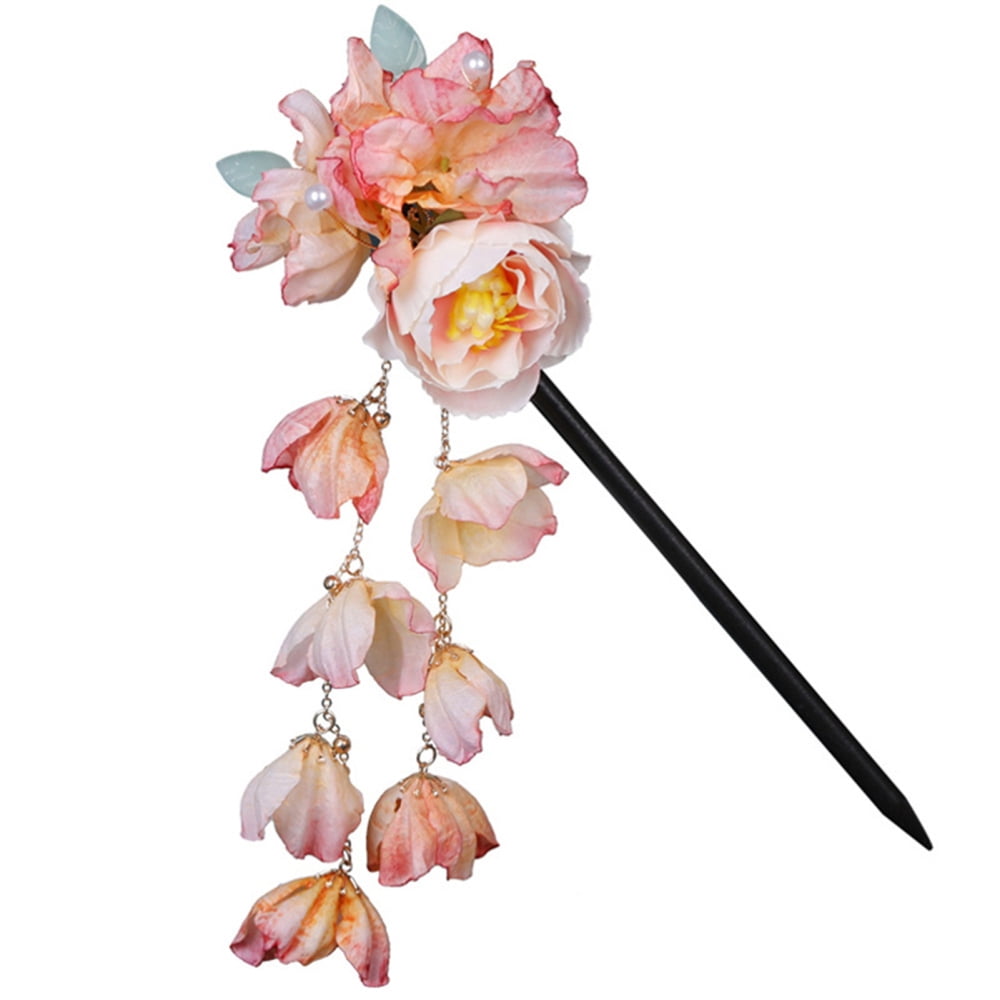 Brown Wooden Hair Sticks Chinese Hair Stick Vintage Flower Vintage ...